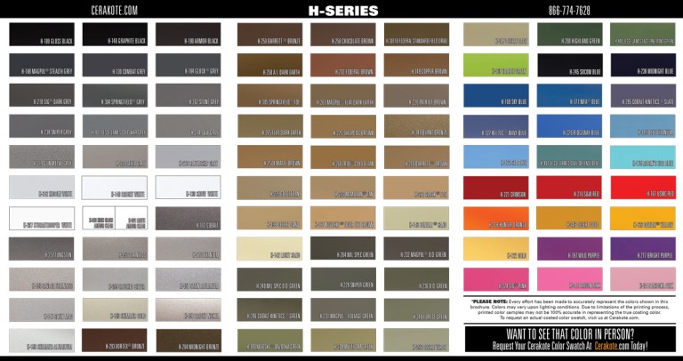 Hyatt Guns Cerakote Color Chart